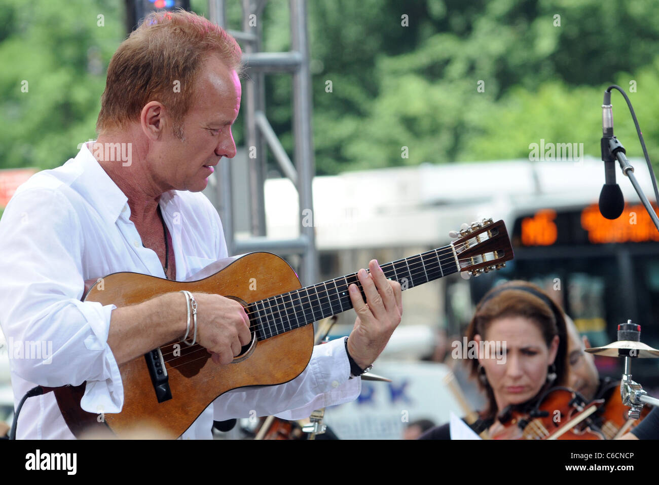 Sting aka Gordon Sumner performing live on CBS' 'Early Show' as part of ...