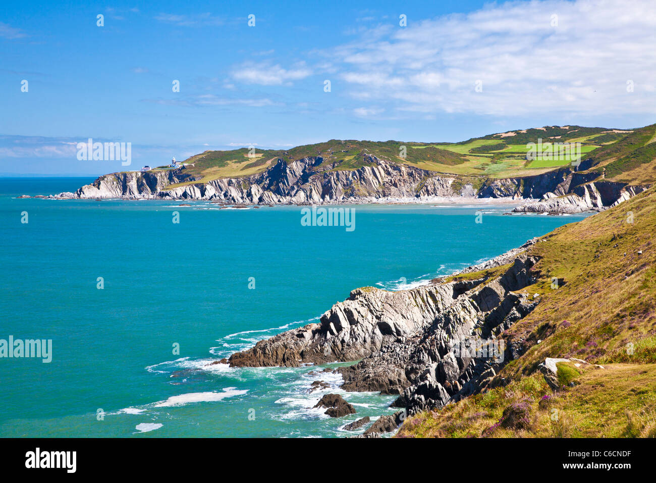 View of the North Devon coastline towards Rockham Bay and Bull Point ...