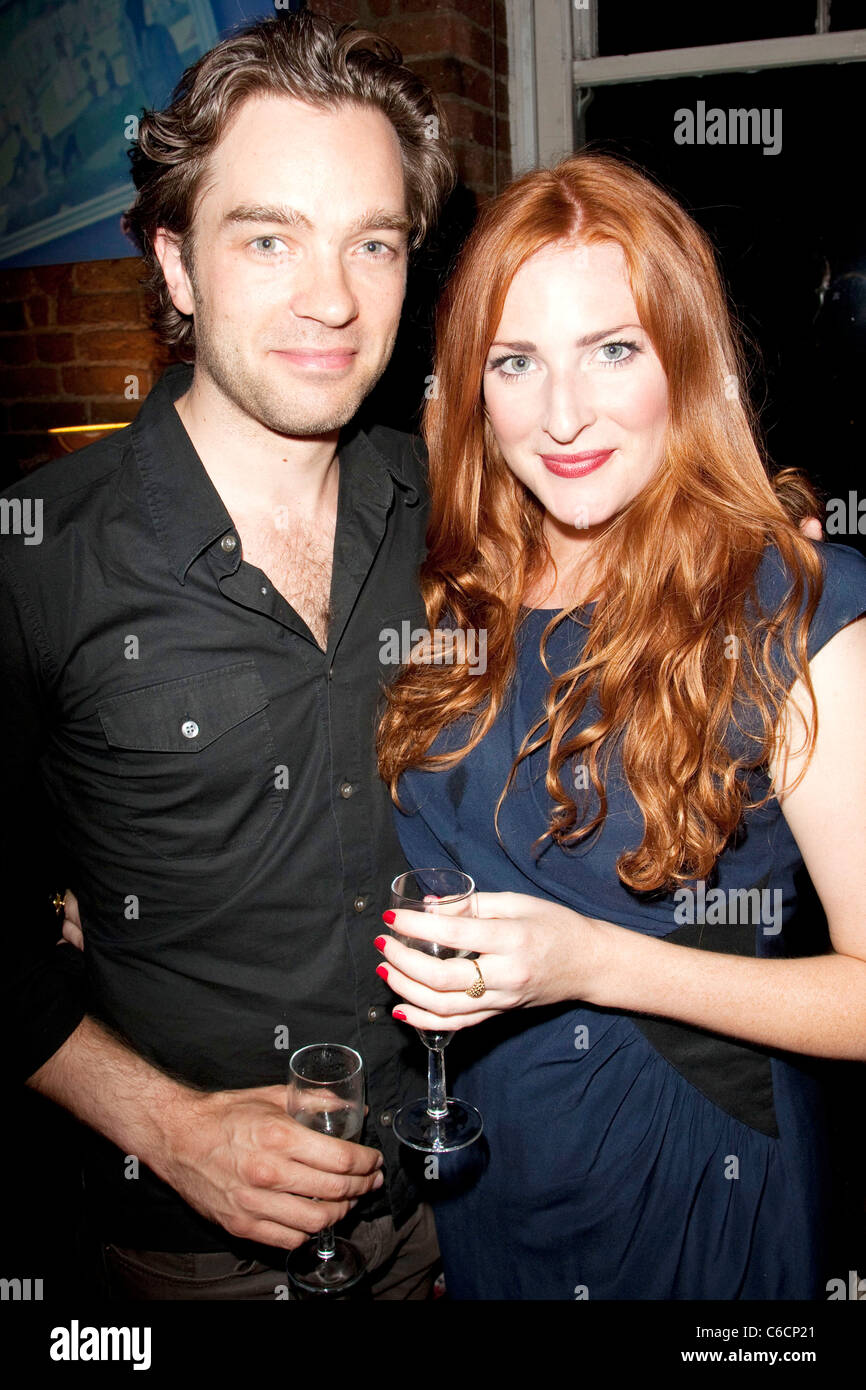 Hadley Fraser and Rosalie Craig attend the after party on Press Night ...
