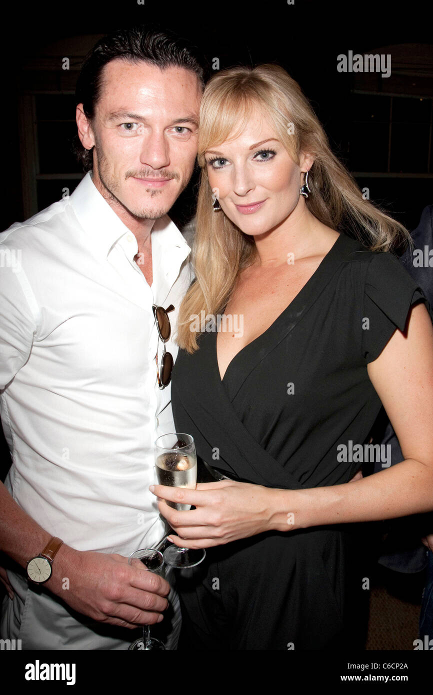 Luke Evans and Katherine Kingsley attend the after party on Press Night ...