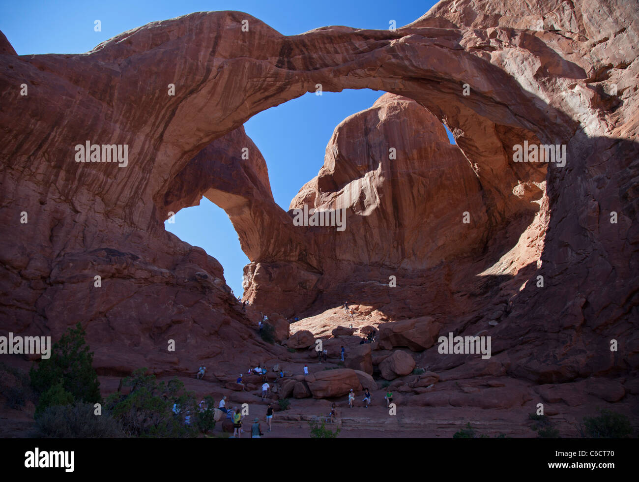 Moab, Utah - Double Arch in Arches National Park Stock Photo - Alamy