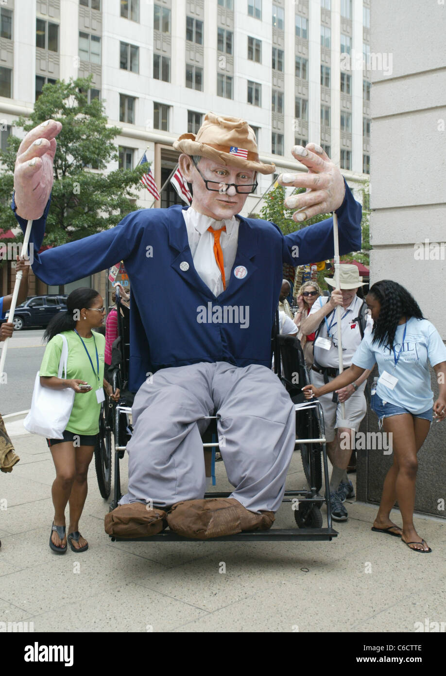 Disabled Americans march in support of the 20th anniversary of the ADA ...