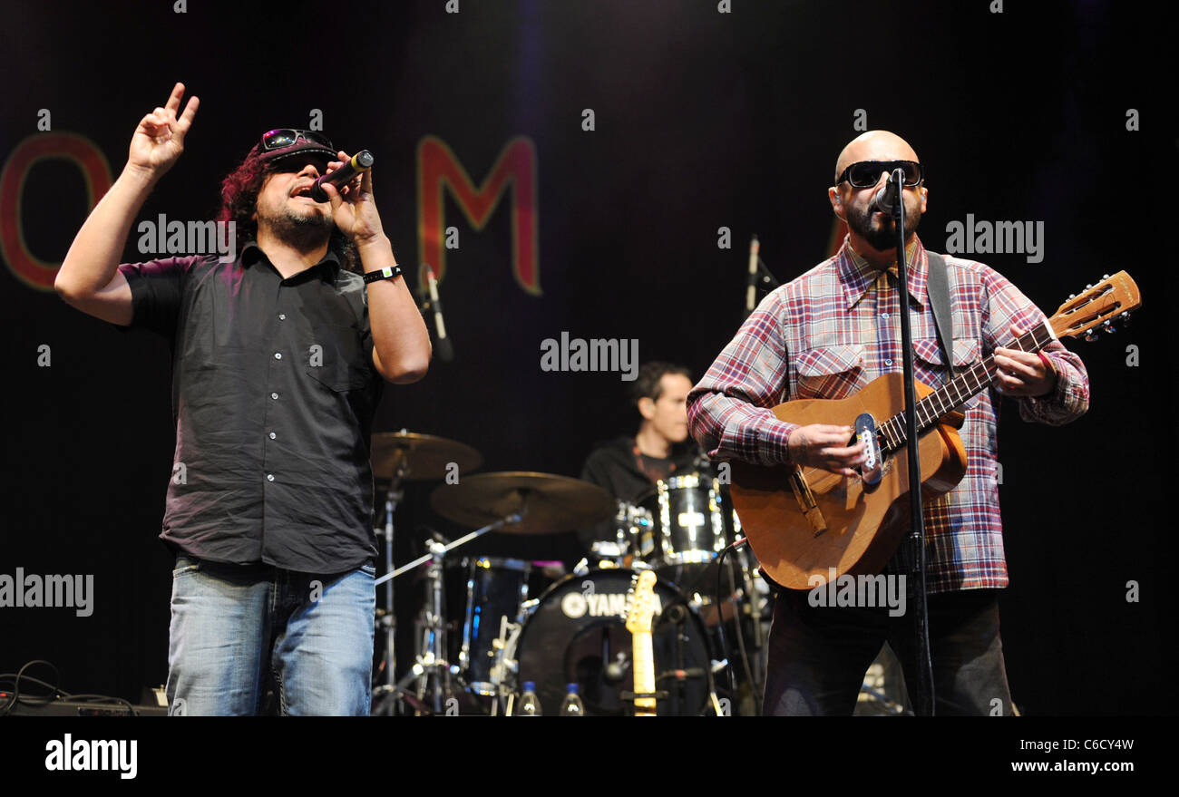 Ozomatli performs on the main stage at the 2010 Womad Festival at ...