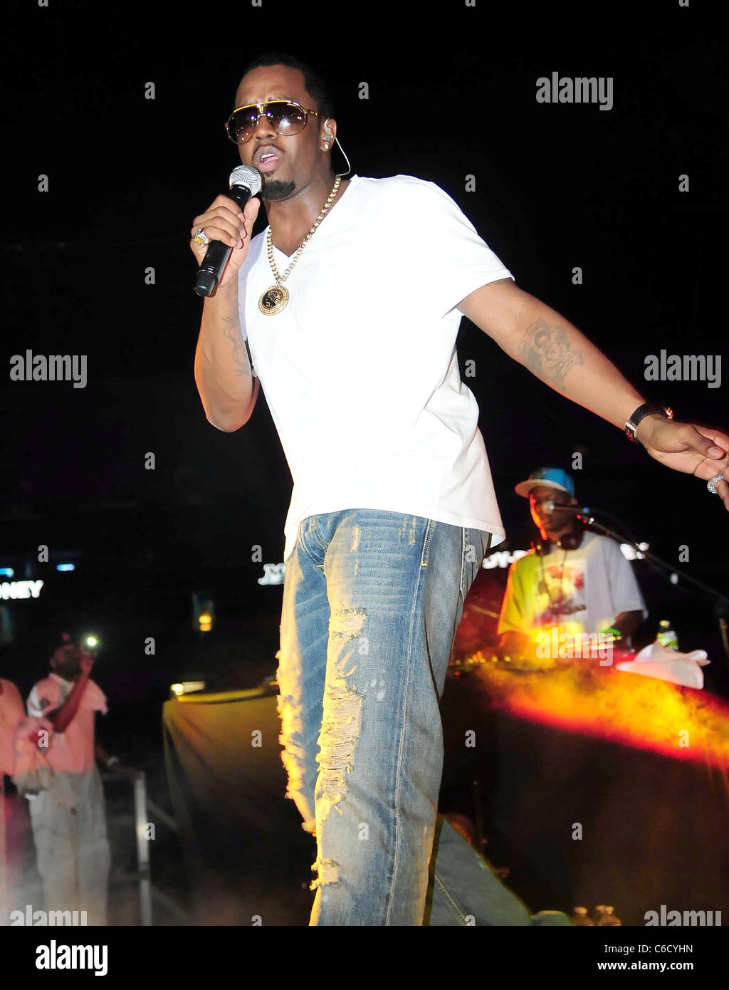 Sean 'Diddy' Combs with his group Dirty Money, performs on stage at the ...
