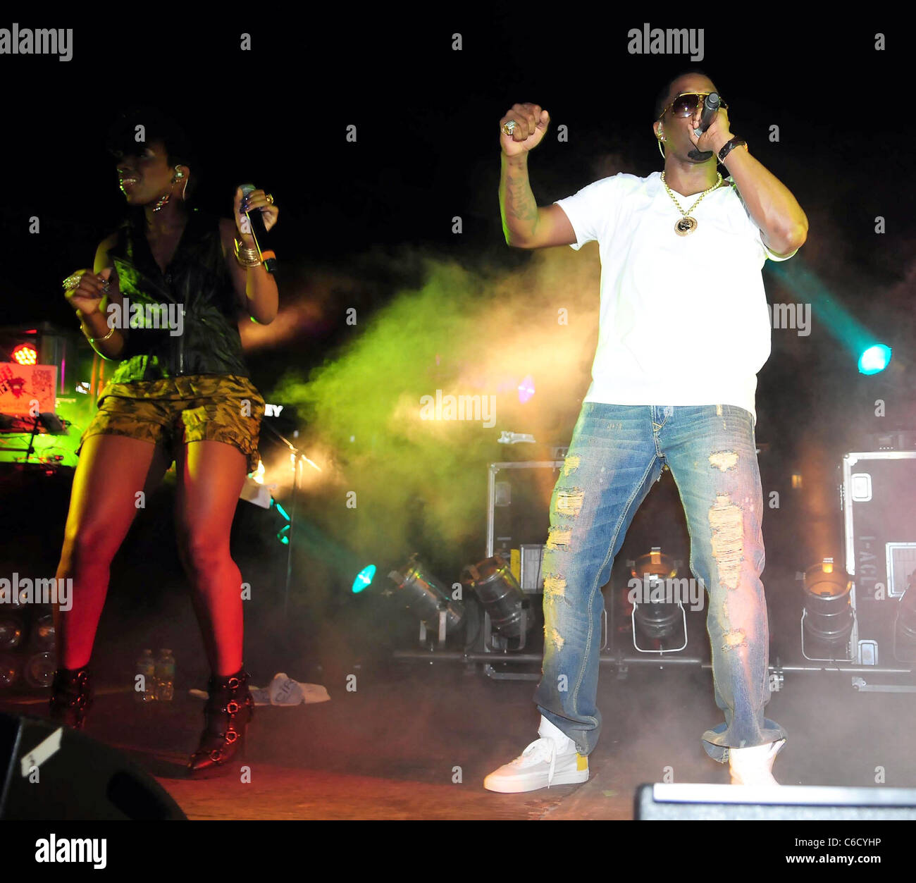 Sean 'Diddy' Combs with his group Dirty Money, performs on stage at the ...
