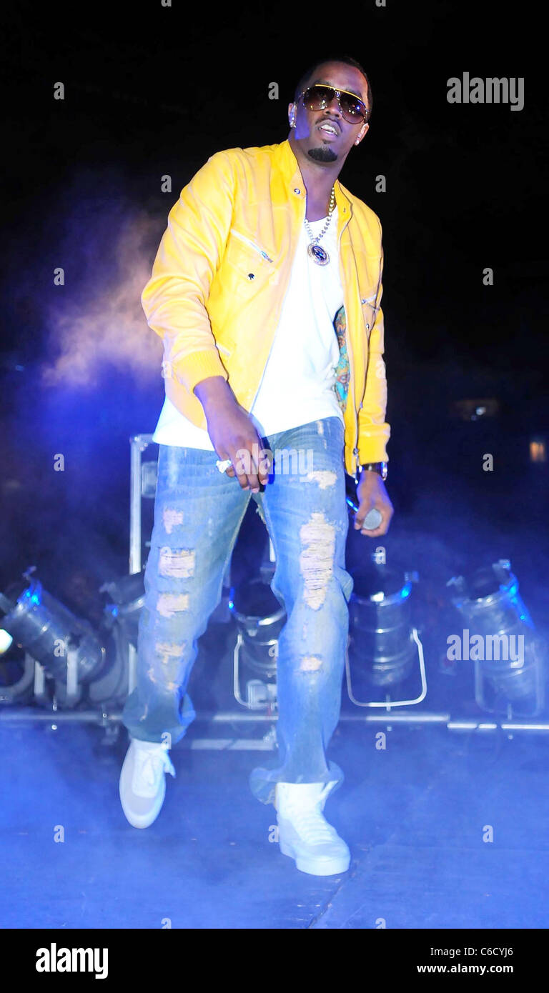 Sean 'Diddy' Combs with his group Dirty Money, performs on stage at the ...
