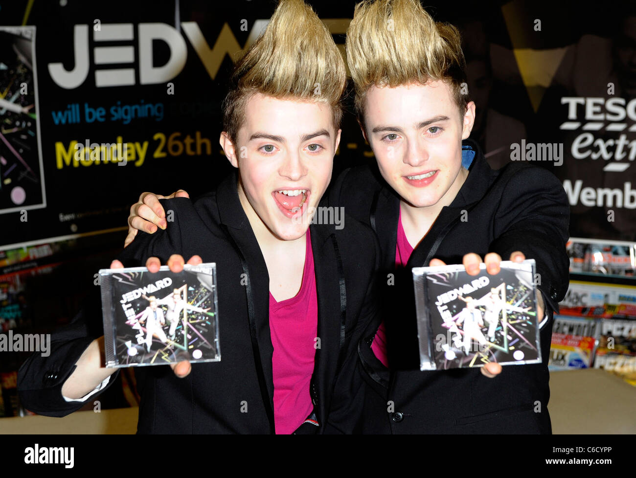 John Grimes and Edward Grimes aka Jedward sign copies of their album ...