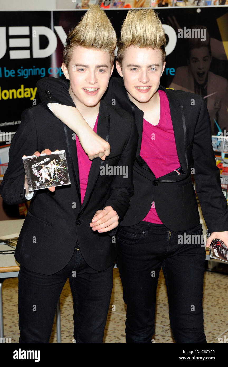 John Grimes and Edward Grimes aka Jedward sign copies of their album ...