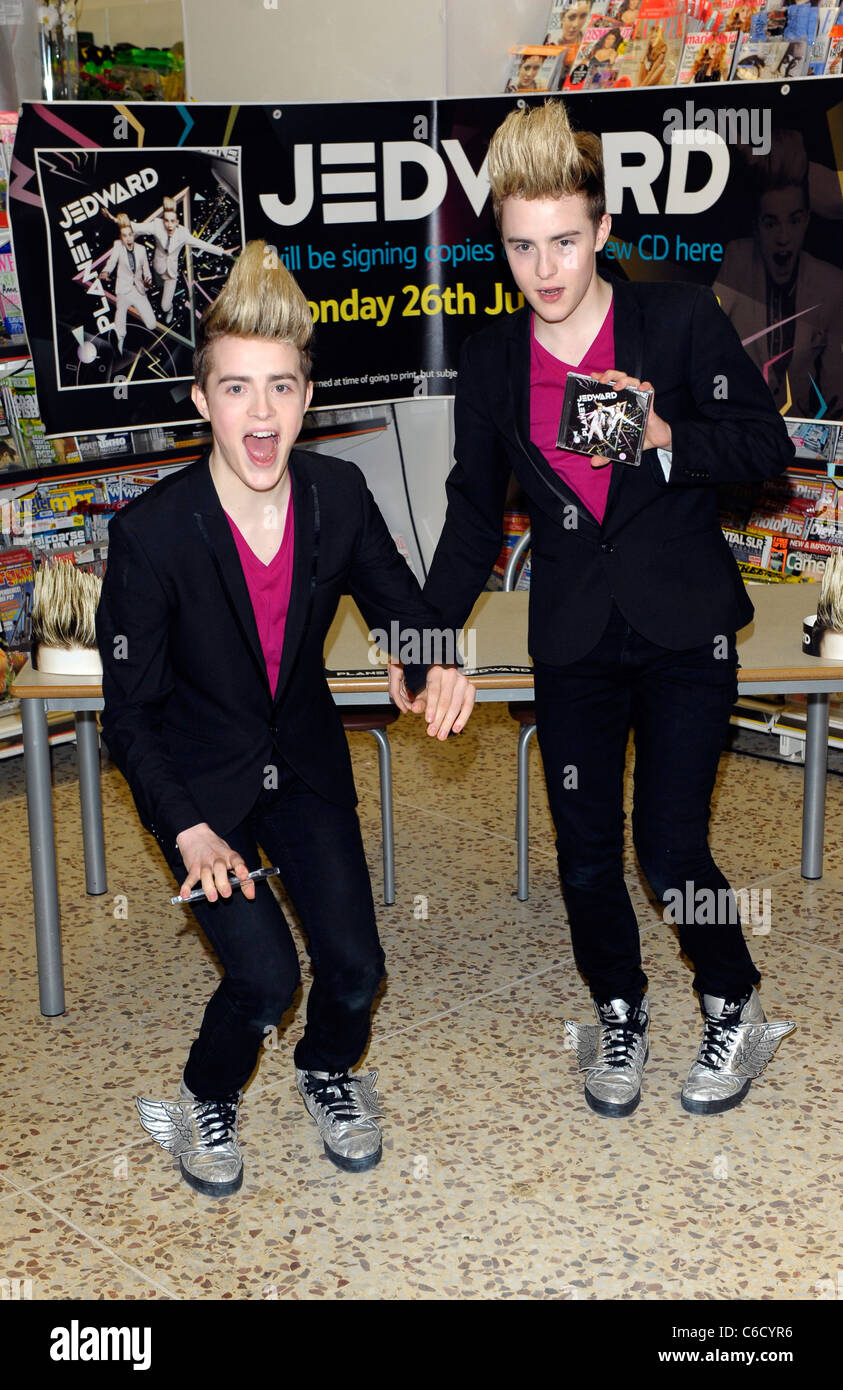 John Grimes and Edward Grimes aka Jedward sign copies of their album ...