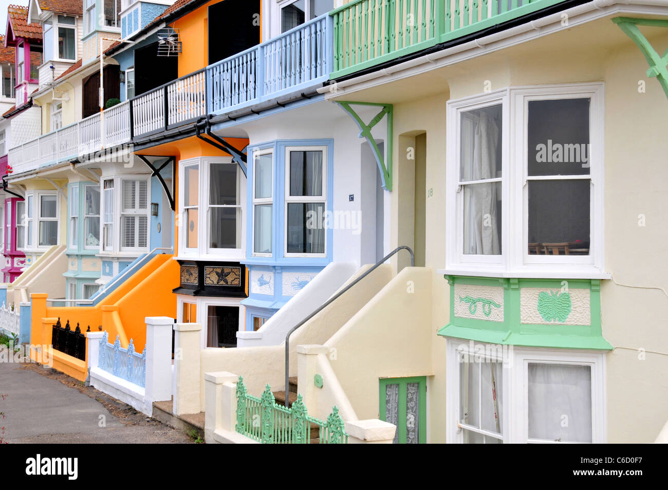 Whitstable Kent Seaside town beach sea front houses Stock Photo - Alamy