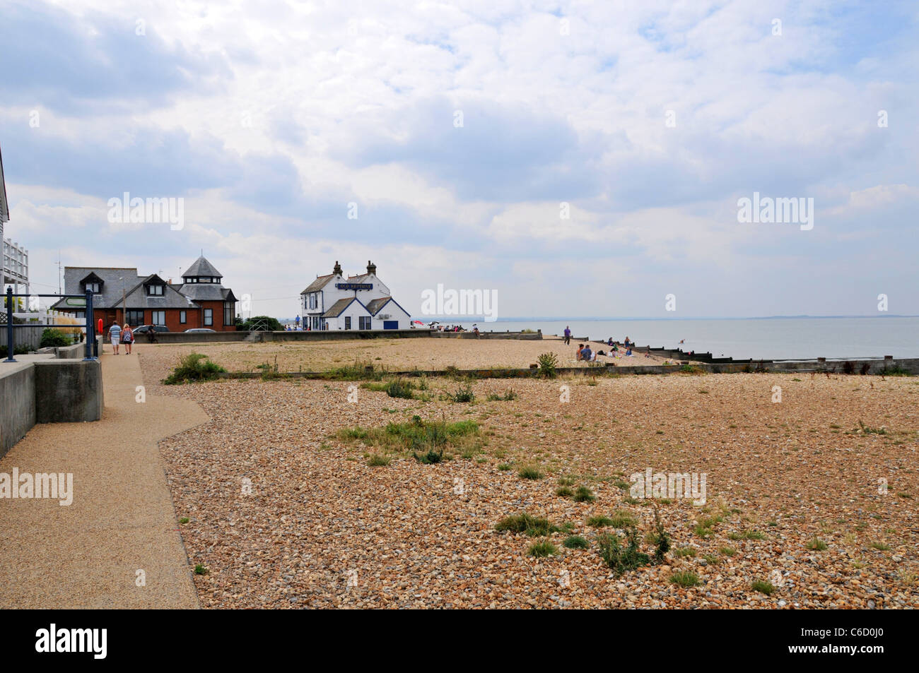 Whitstable Kent Seaside town beach pub sand sky clouds Stock Photo - Alamy