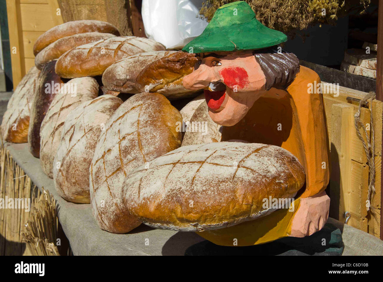 Bread on display at a summer fair in Gdansk Pomerania Poland EU Stock ...