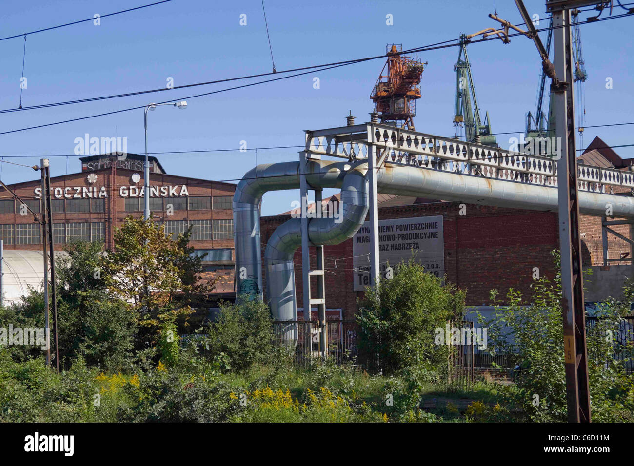 Famous shipyard with cranes and docks, Gdansk, Danzig Poland EU Stock ...