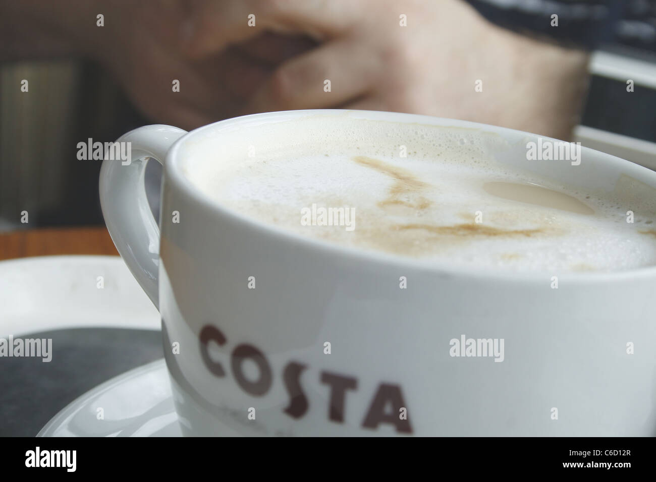 image of large latte in costa coffee shop Stock Photo - Alamy