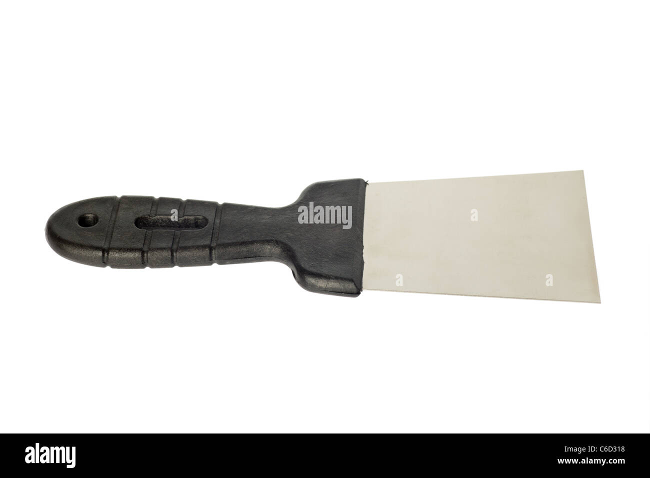 Housepainters trowel, spatula construction equipment on white ...