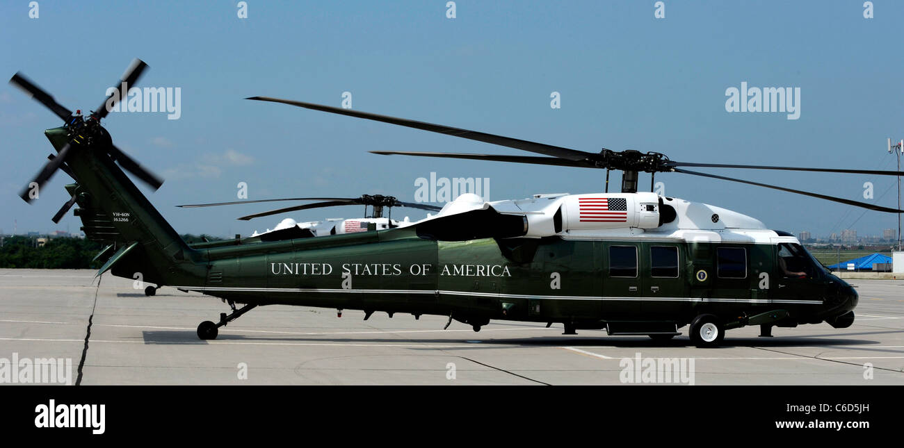 US President Barack H. Obama on board of Marine One after arriving ...