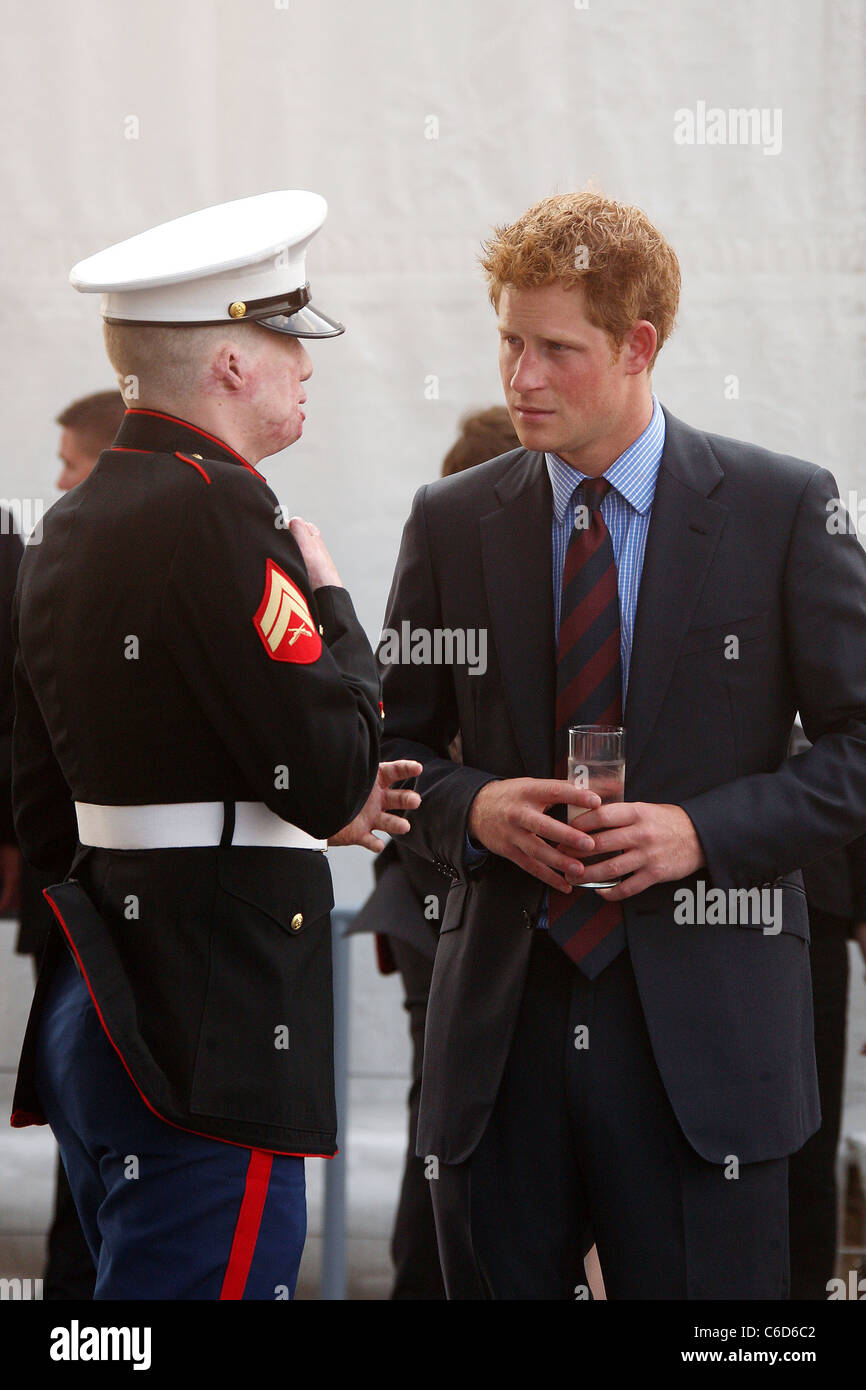 Prince Harry speaking on the flight deck of the Intrepid Sea, Air ...