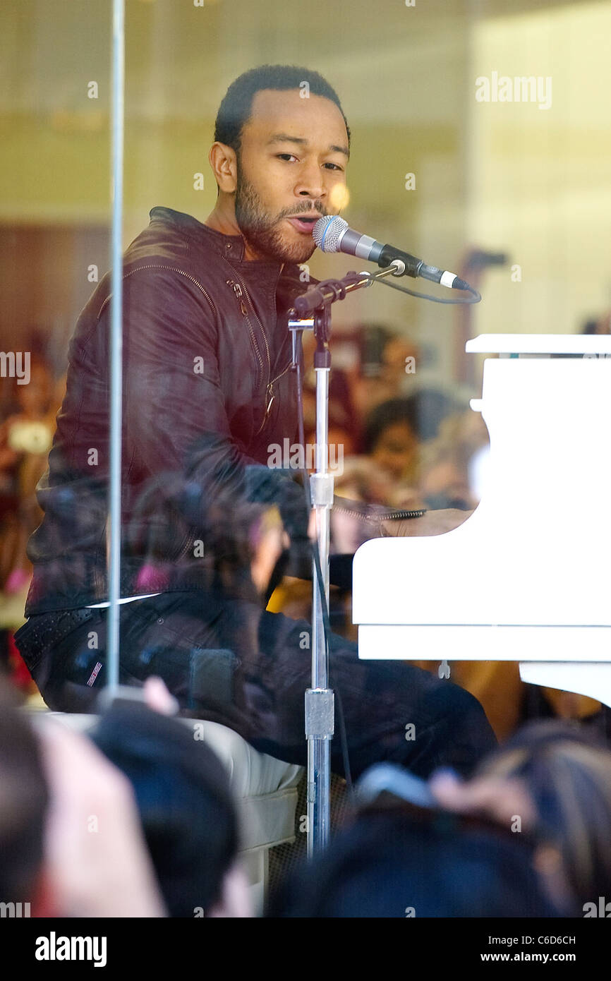 John Legend performing live in a free concert as part of the opening ...