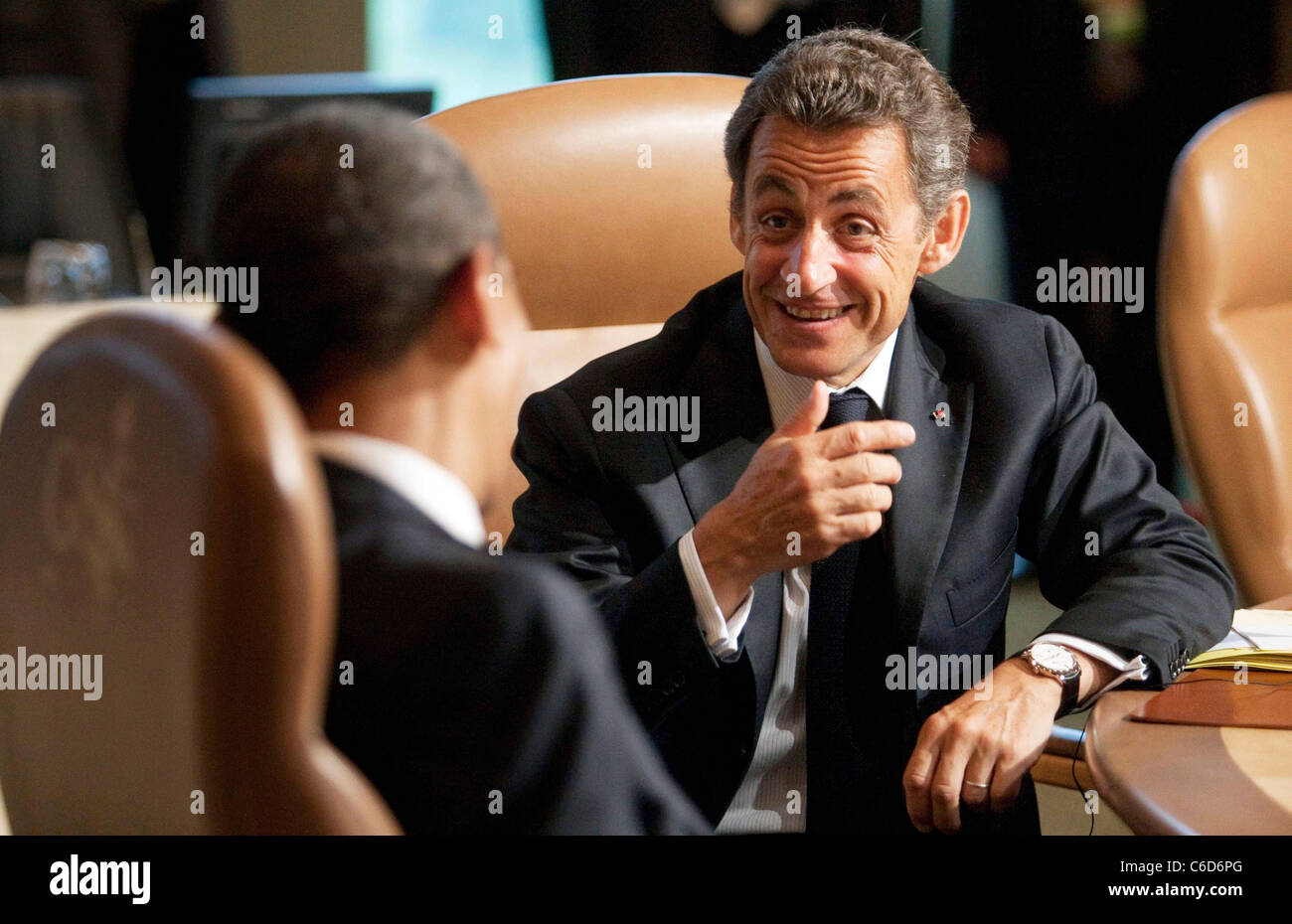 U.S. President Barack Obama and President Nicolas Sarkozy of France ...