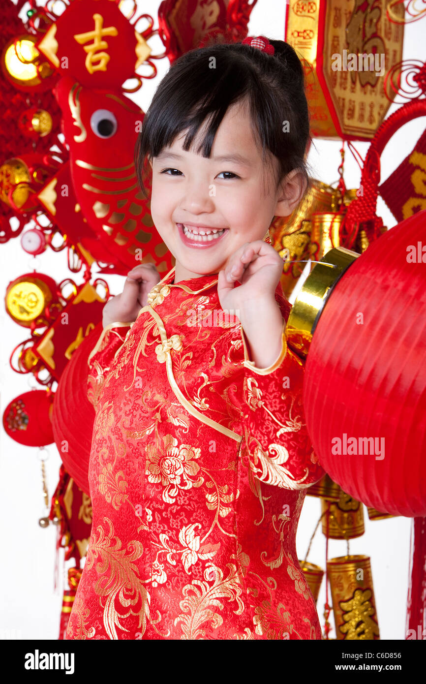 Cute chinese girl in traditional hi-res stock photography and images ...