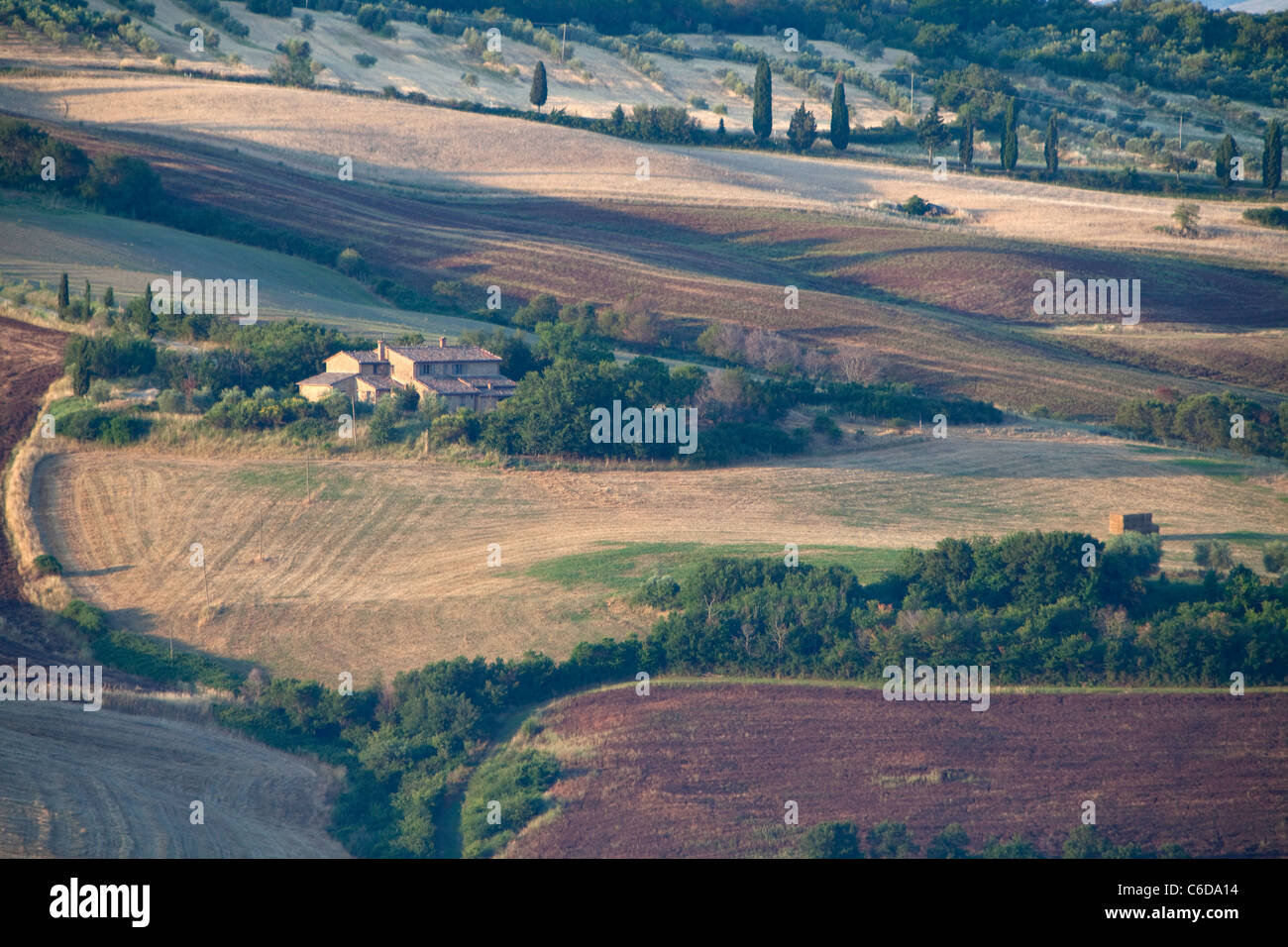 Tuscany italy italian house mansion trees hi-res stock photography and ...