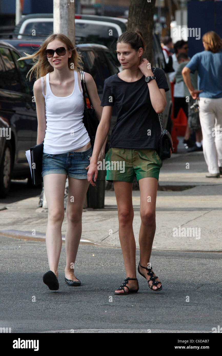Australian supermodel, Sarah Longman seen walking through Soho with a ...