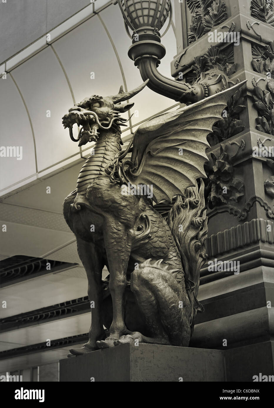 sculpture of Japanese Dragon at very famous Nihombashi Bridge under ...