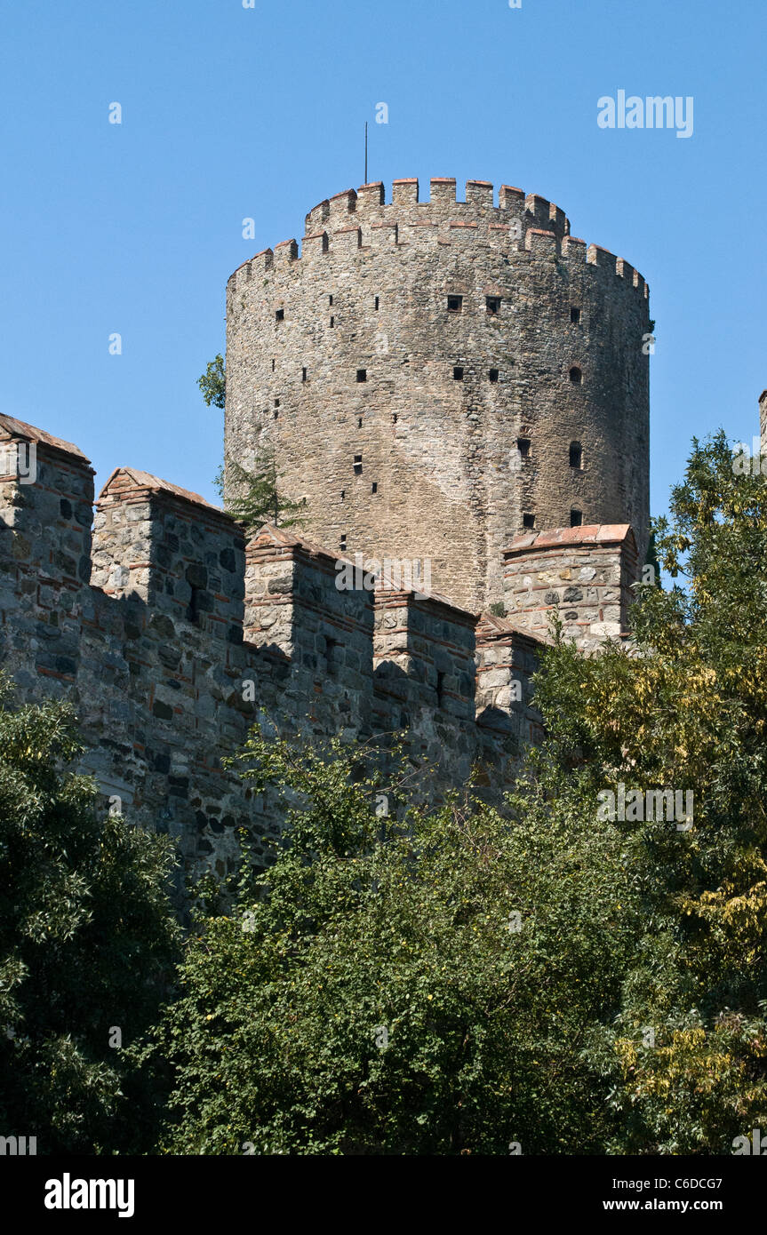 Rumeli Castle on the banks of the Bosphorus strait at it narrowest ...