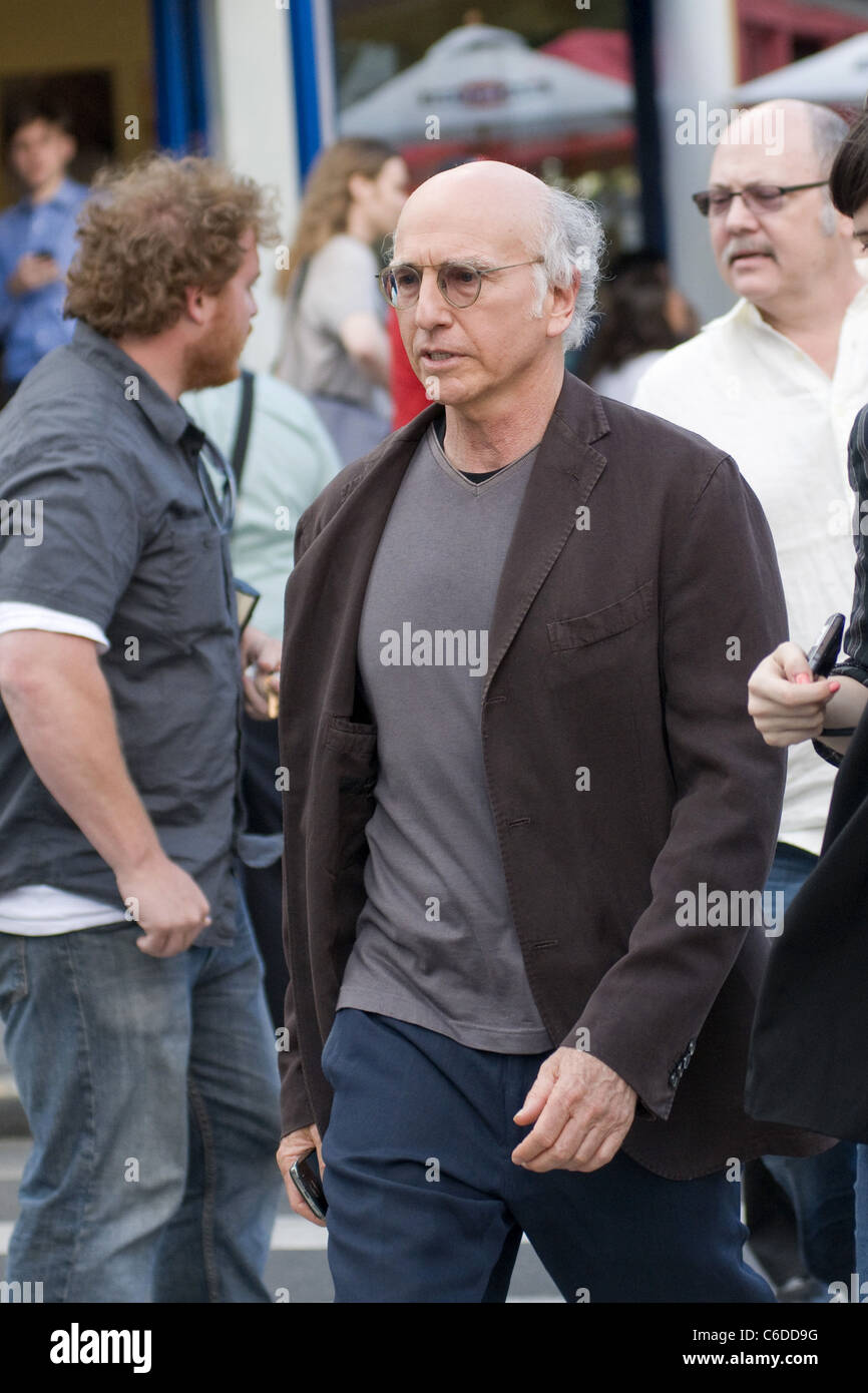 Larry David filming on location in Soho for the HBO series 'Curb Your ...