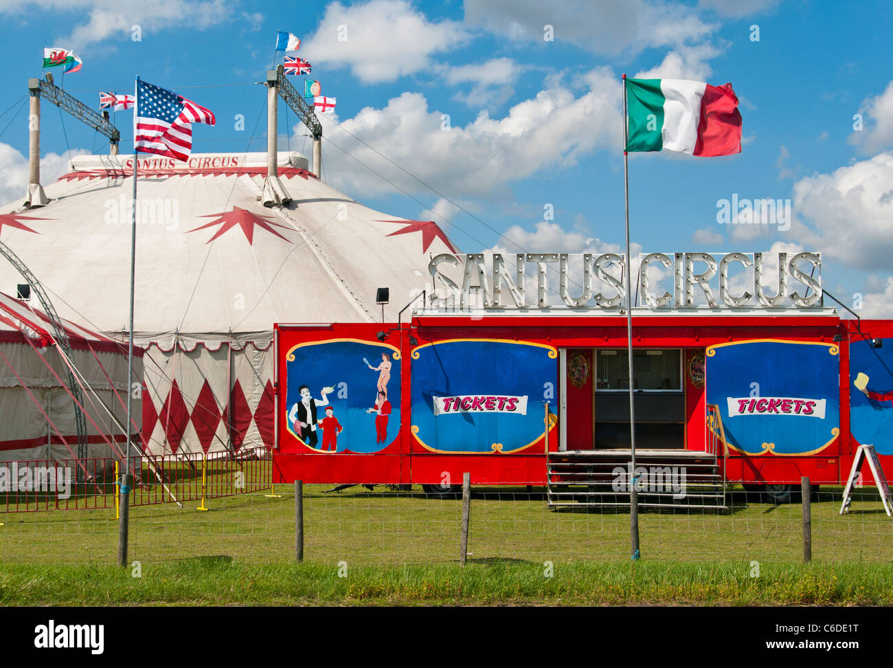 The Santus Circus Big Top and Ticket Office Stock Photo - Alamy