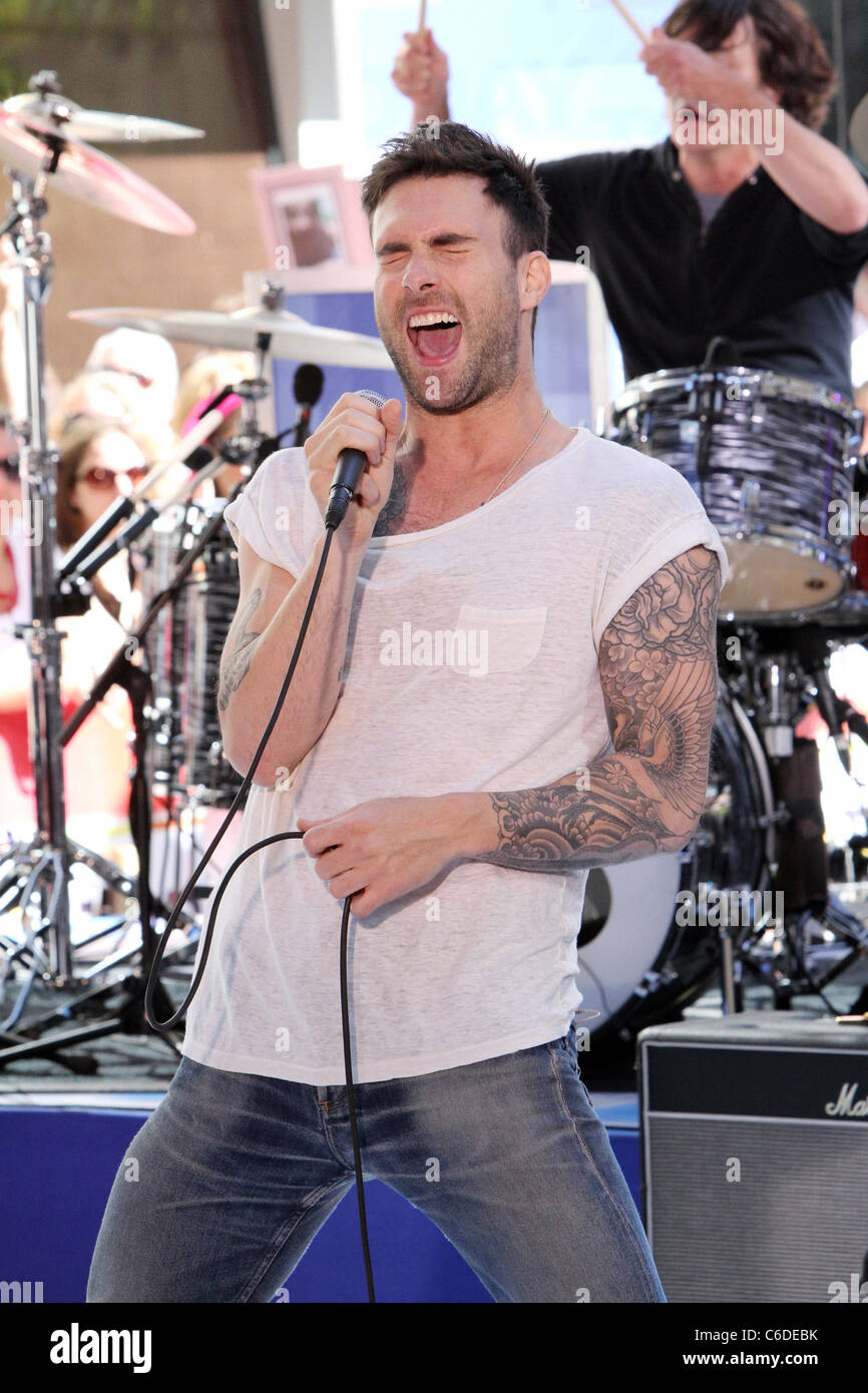 Adam Levine of Maroon 5 perform on NBC's 'Today' held at Rockefeller ...