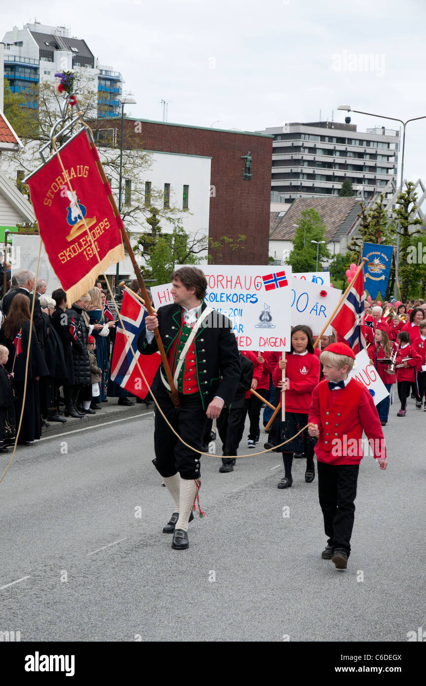 The parade for the National Day in Norway, celebrated every year on the ...
