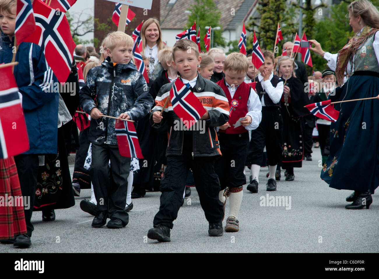 Children national parade flags hi-res stock photography and images - Alamy