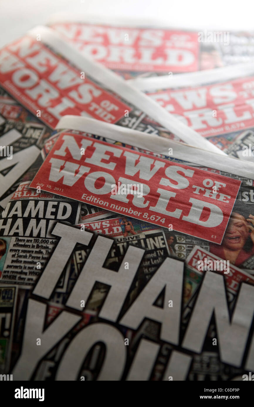 Final edition of the News Of The World newspaper after it was closed by ...