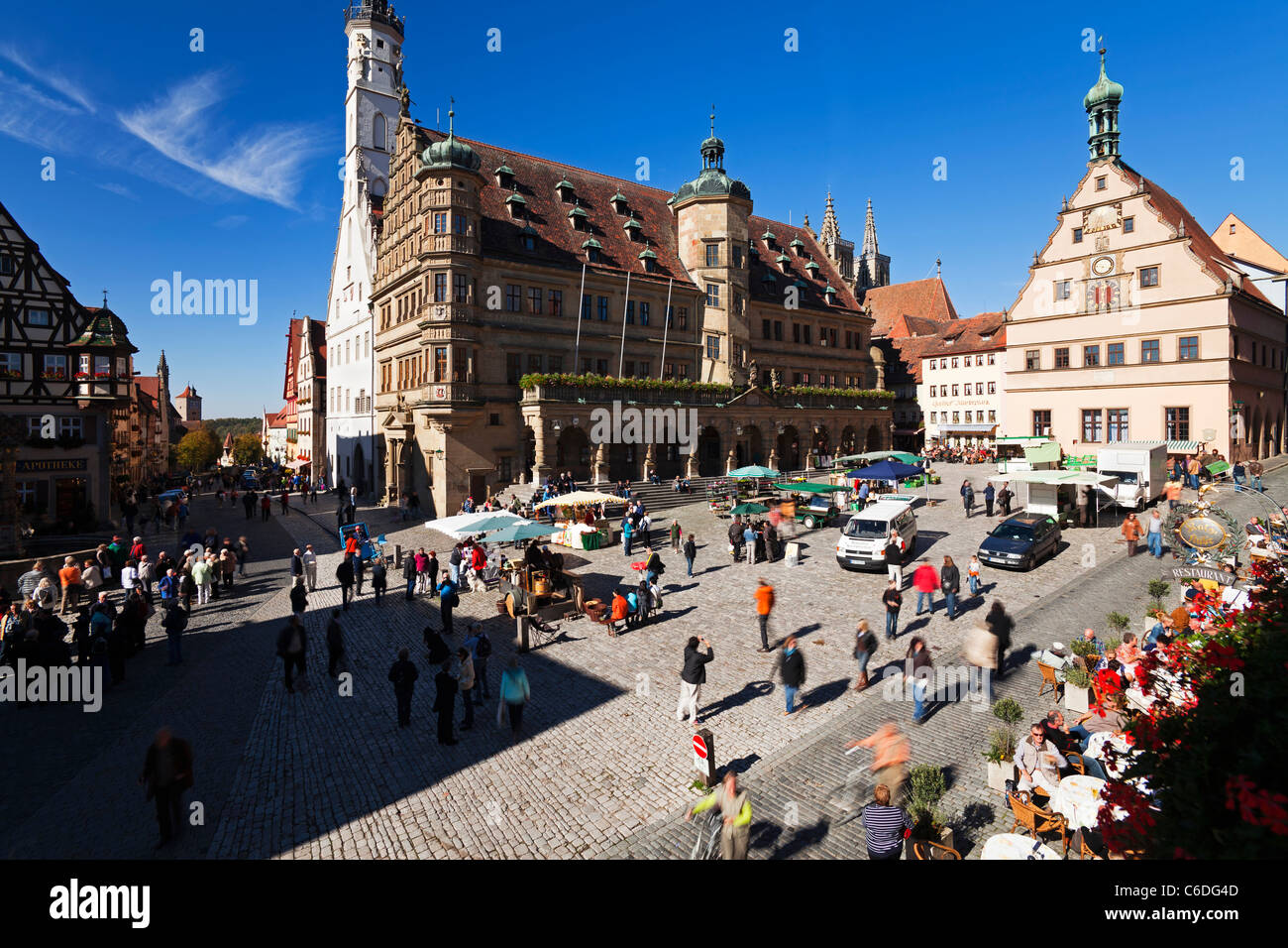 Marktplatz, Rothenburg ob der Tauber, Franconia, Bavaria, Germany Stock ...