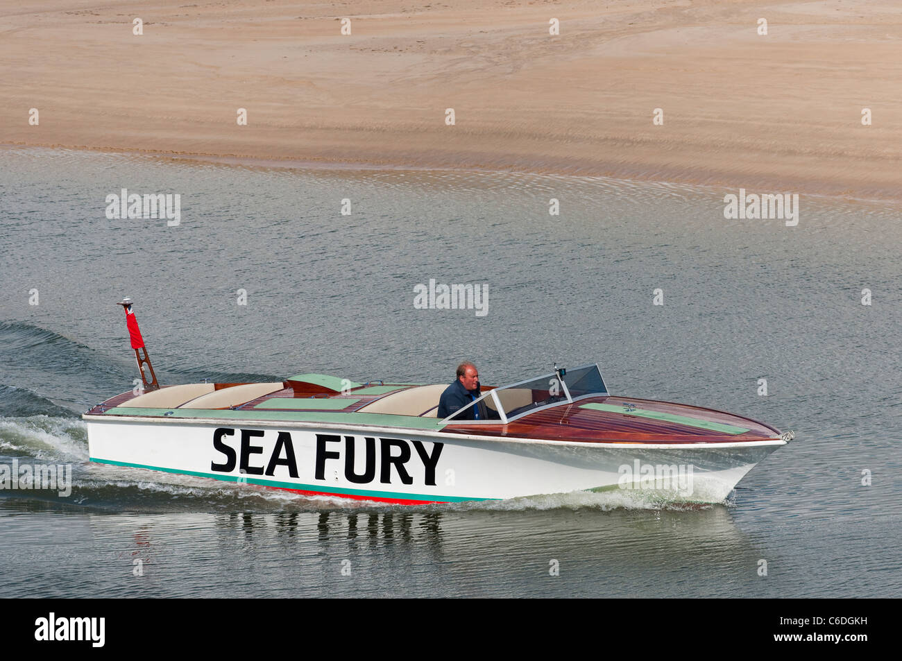 A speedboat named Sea Fury at Padstow harbour, Cornwall, England Stock ...