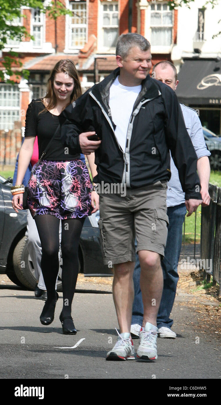 Adrian Chiles seen out and about in Chiswick with a female companion ...