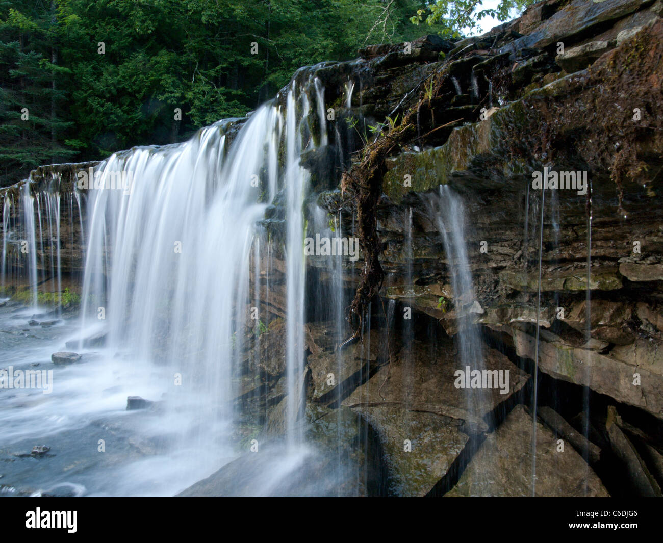 Au Train Upper Waterfalls in the Hiawatha Forest in Michigan's upper ...