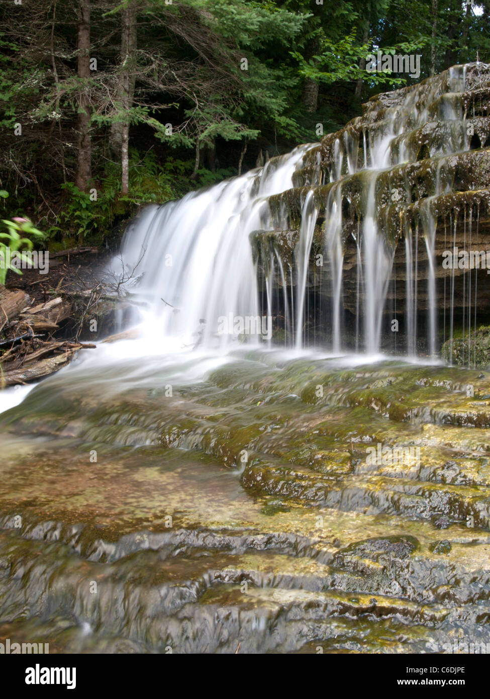 Au Train Upper Waterfalls in the Hiawatha National Forest in Michigan's ...
