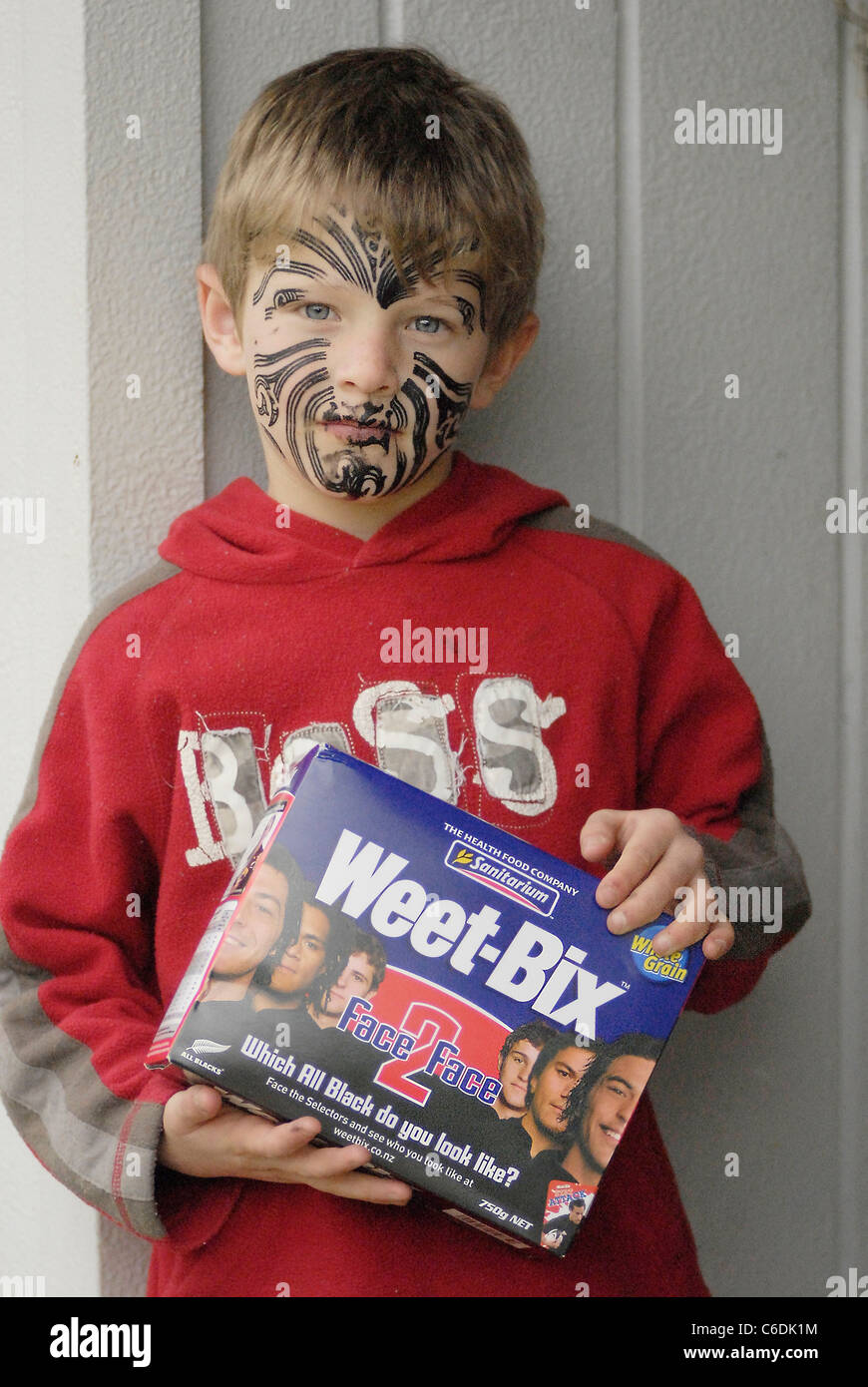 Boy with Facepainting Stock Photo - Alamy