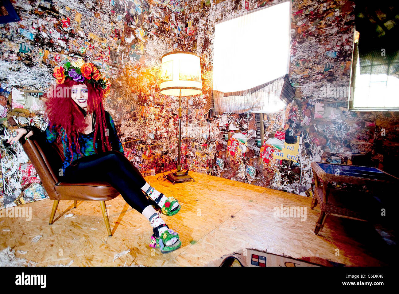 Atmsophere 'Corona Save The Beach' created by artist Ha Schult, is the first hotel in the world ...