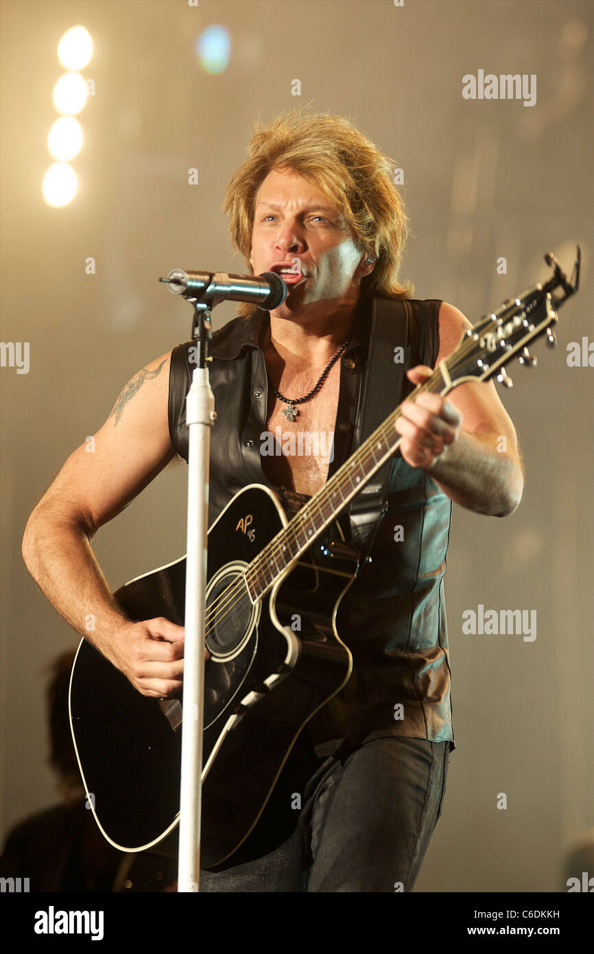 Jon Bon Jovi American rock band Bon Jovi performing live in concert at ...