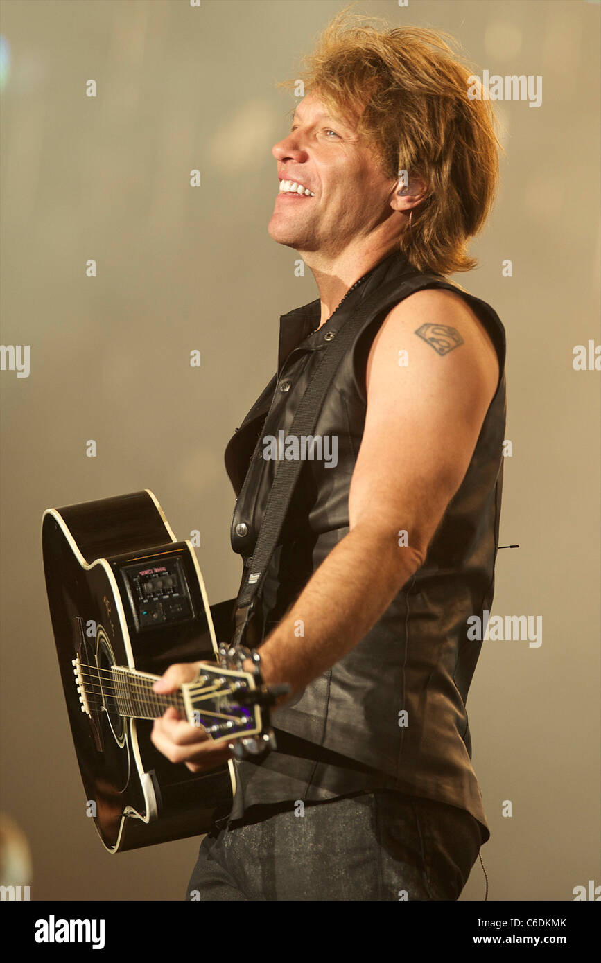 Jon Bon Jovi American rock band Bon Jovi performing live in concert at ...