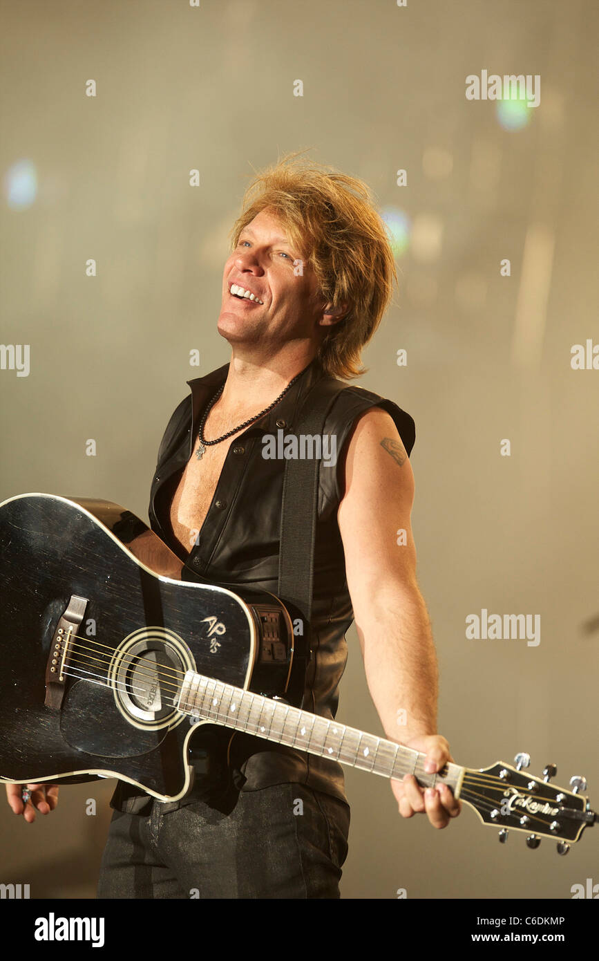 Jon Bon Jovi American rock band Bon Jovi performing live in concert at ...