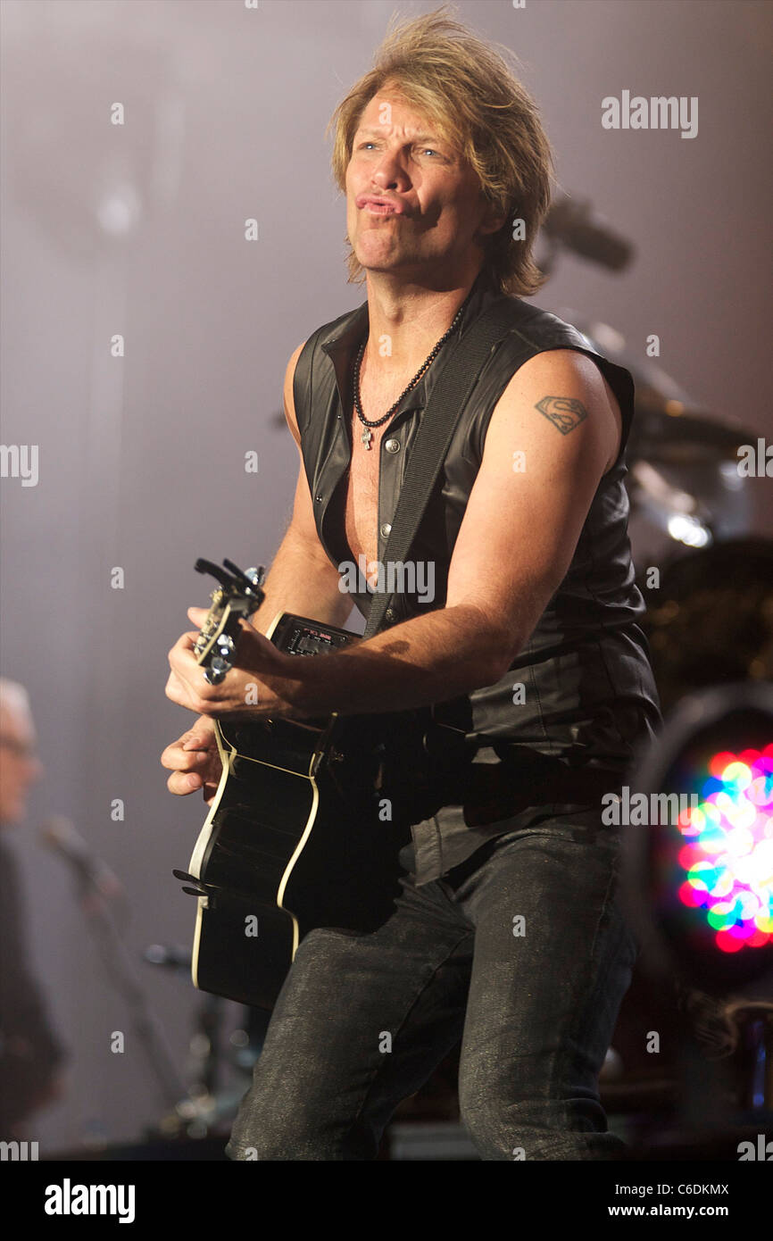 Jon Bon Jovi American rock band Bon Jovi performing live in concert at ...