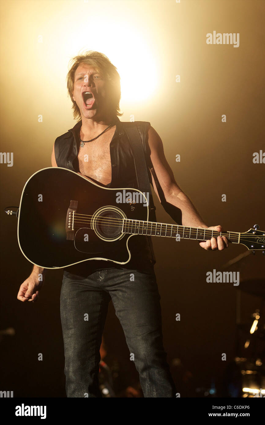 Jon Bon Jovi American rock band Bon Jovi performing live in concert at ...
