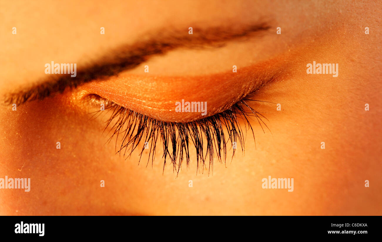 woman face with shut eyes Stock Photo - Alamy