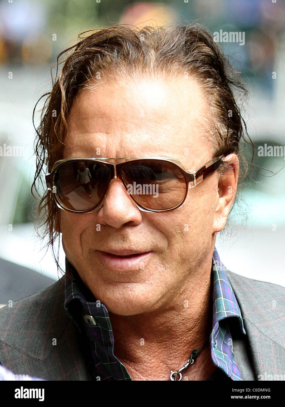 Actor Mickey Rourke outside the Ed Sullivan Theater for the Late Show ...
