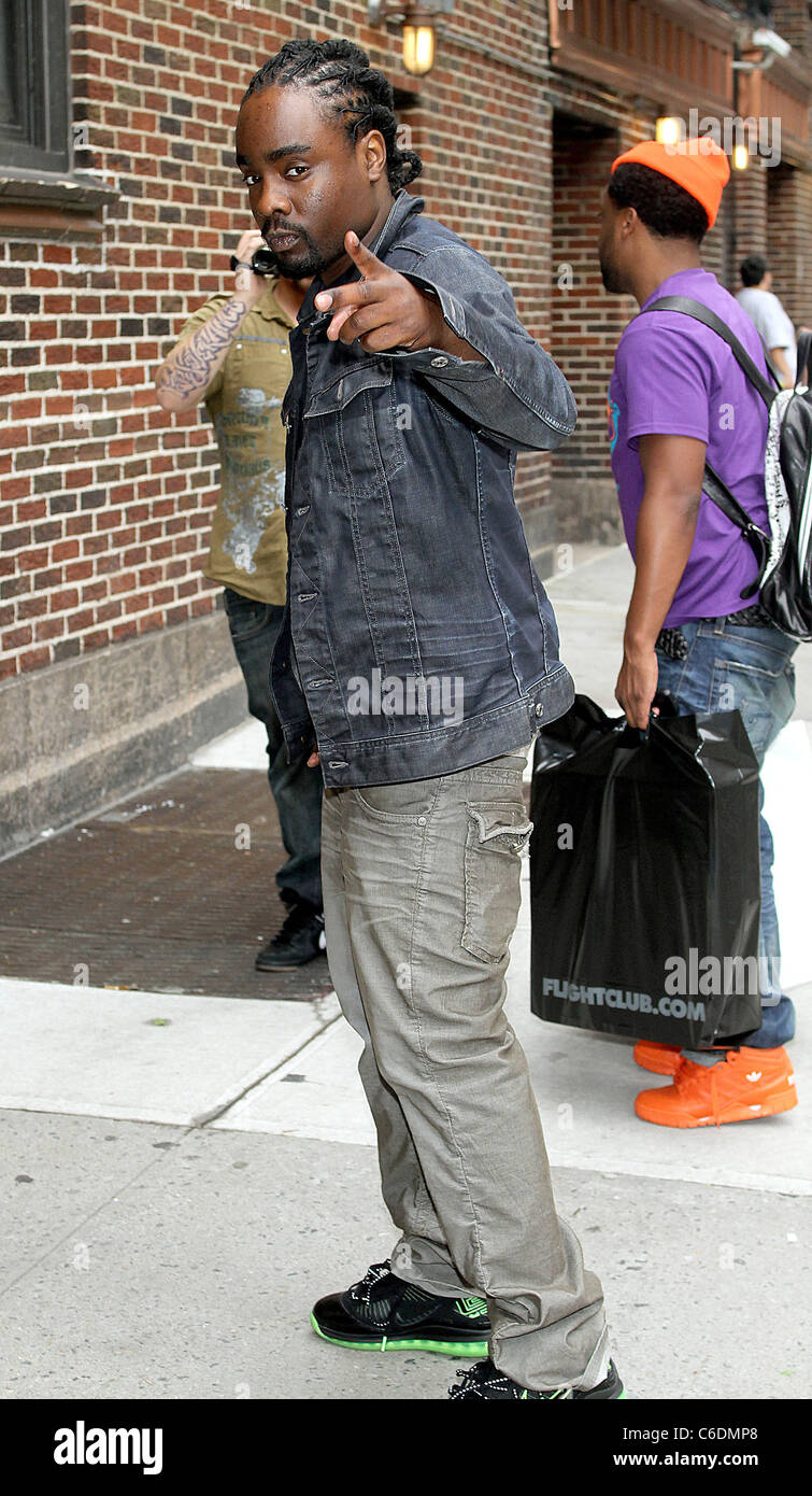 Rapper Wale outside the Ed Sullivan Theater for the Late Show with ...