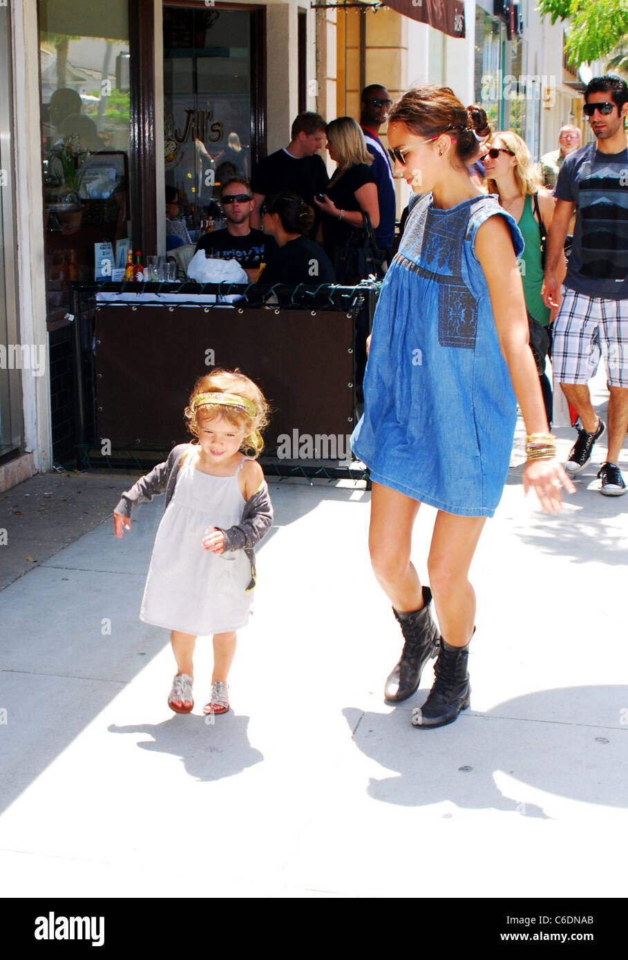 Jessica Alba and Honor Marie Warren seen leaving the Cheesecake Factory ...